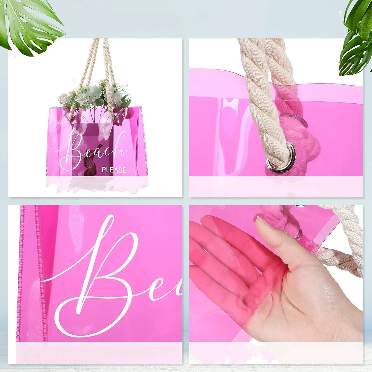 Customized Transparent Pink Bags - Fashionable & Durable