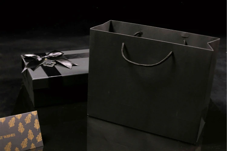 Customizable Black Gift Box Set With Bow For Jewelry & Watches - Oem