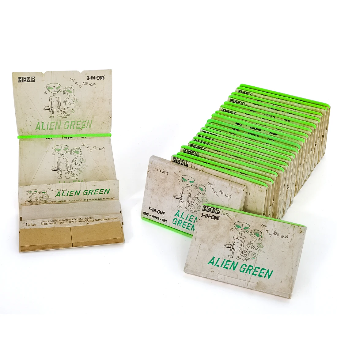 Alien Puff Smoking Rolling Paper 1 1/4 Size Unbleached Brown Paper With ...