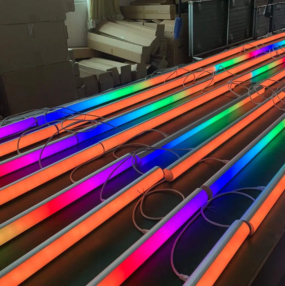 16pcs Dmx Rgb Digital Led Meteor Tube Smd5050 Pixel Led Control Dc 12v ...