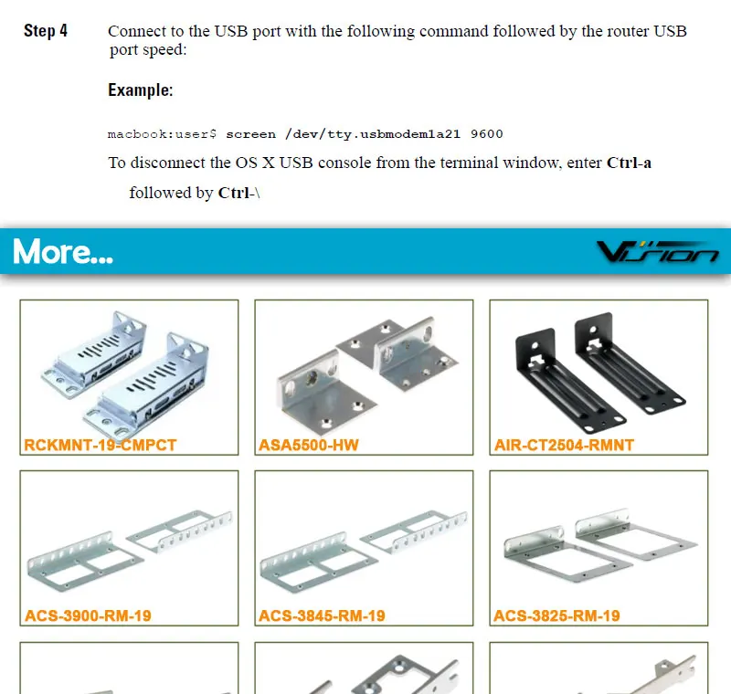 Vision Usb To Usb Cable A900-cons-kit-u= For Asr-920-12sz-im Asr-920-u ...