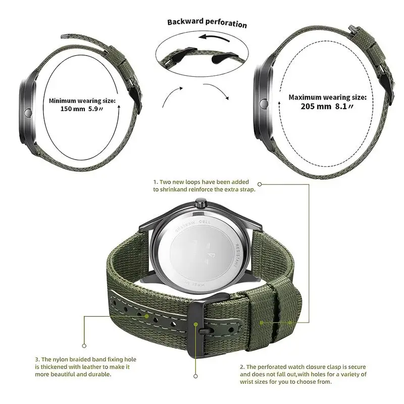 Waterproof Men's Field Watch - Outdoor Sports Quartz Nylon & Date Display