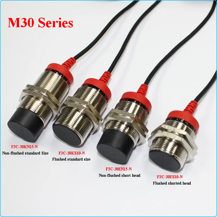 M12 4 pin Cylindrical Proximity Sensor 24V PNP M30 inductive sensor ...