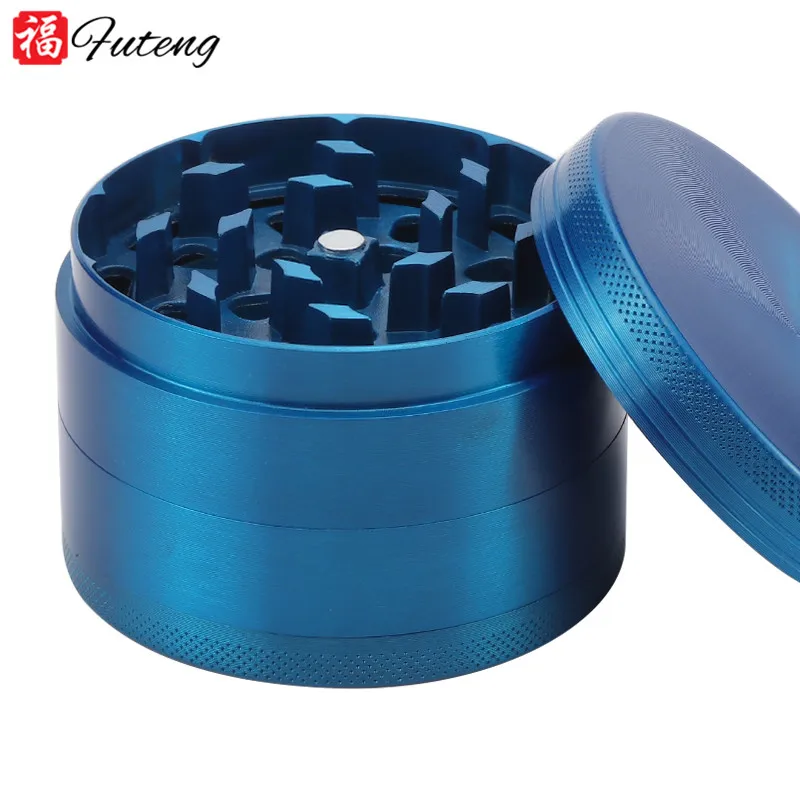 Futeng Custom Logo 4 Parts 63mm Herb Grinder Zinc Alloy