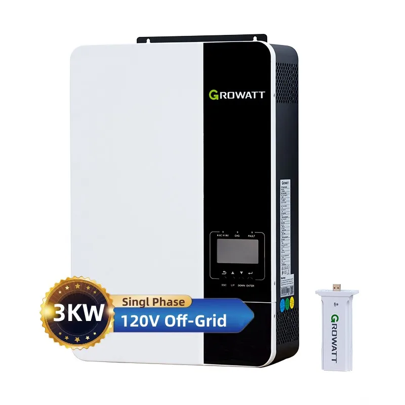 Growatt 3kw Usa Single Phase 24v 48v Battery 110v 120vac Price 3kva ...