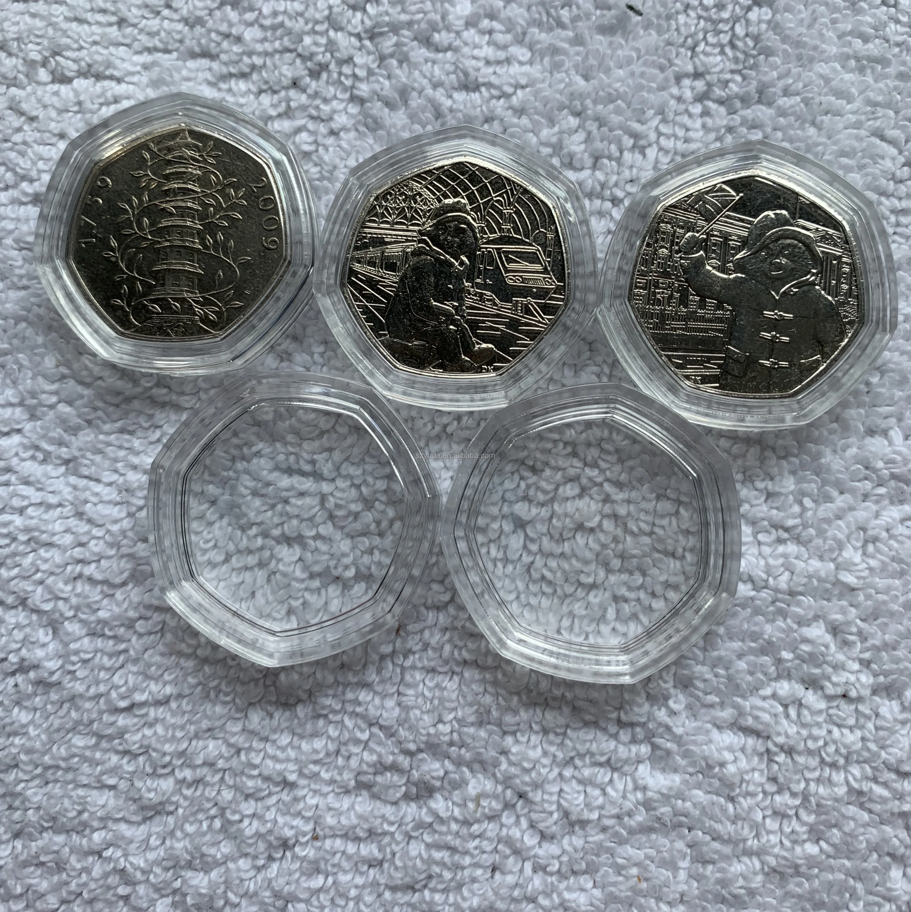 2 EURO Coin Holder Capsules - Clear Plastic Coin Containers