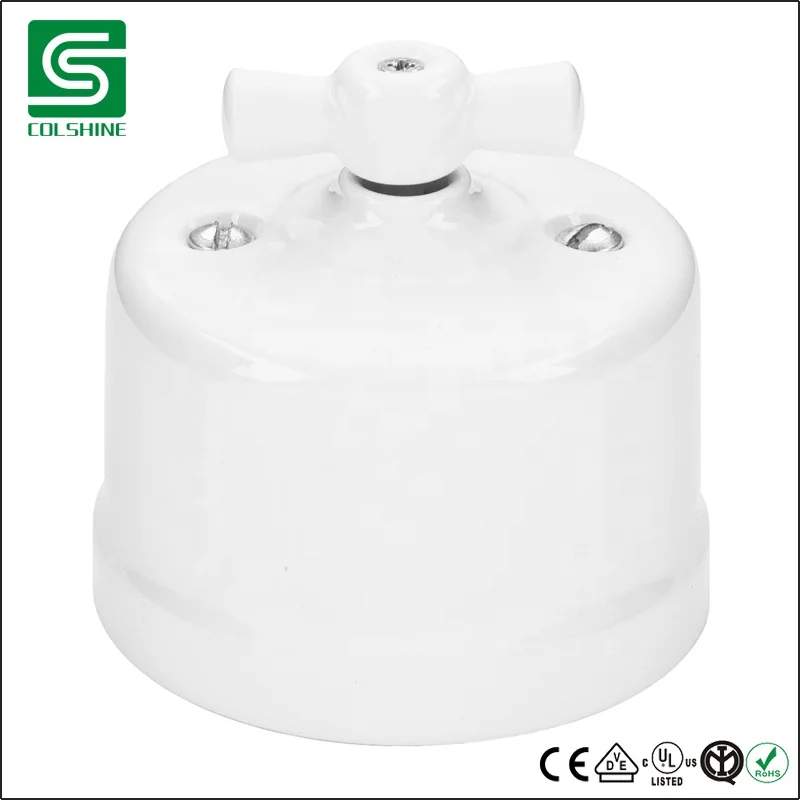Porcelain Push Button Switch - Retro Ceramic Wall Socket