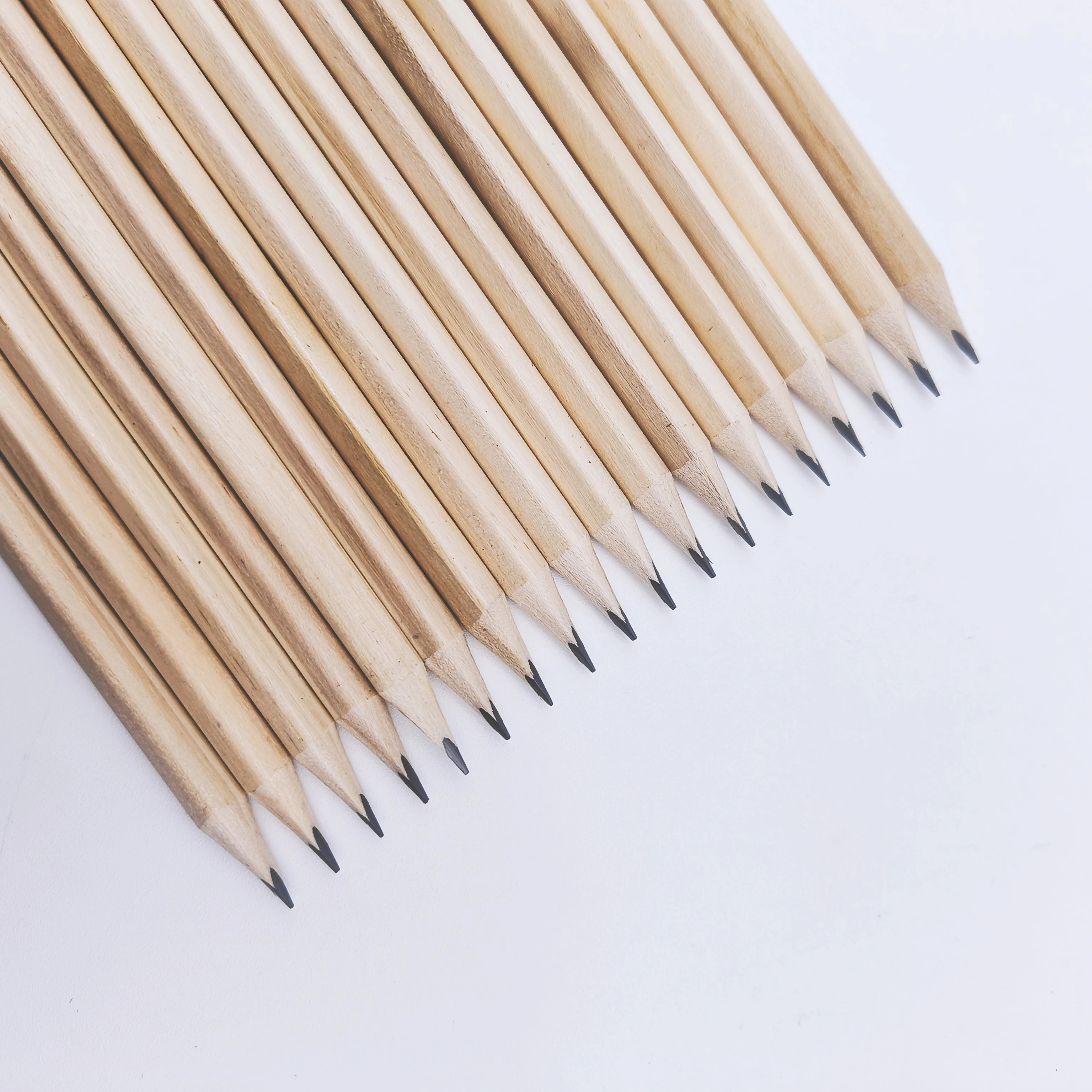 Natural Wood Pencils Triangular Pre-sharpened Hb Lead Pencils For Kids ...