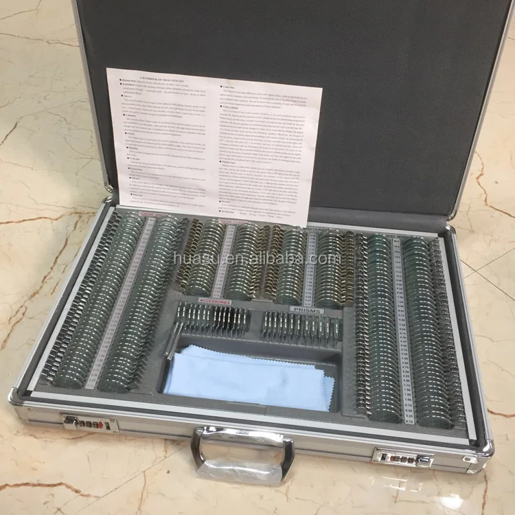 Optical Trial Lens Set 266 Lens Case Metal Rim Aluminum Box Eye Testing ...