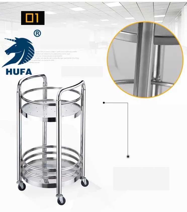 Hotel Room Buffet Trolley 2 Tier Stainless Steel Luxury Design Mobile ...