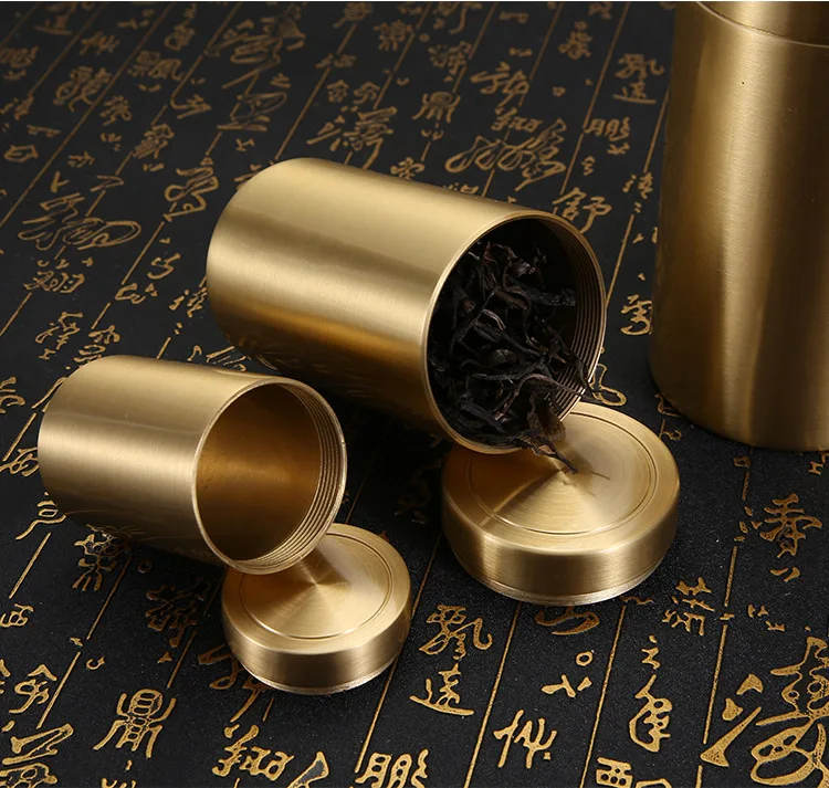 Luxury Pure Brass Metal Tea Coffee Sugar Spice Storage Tins