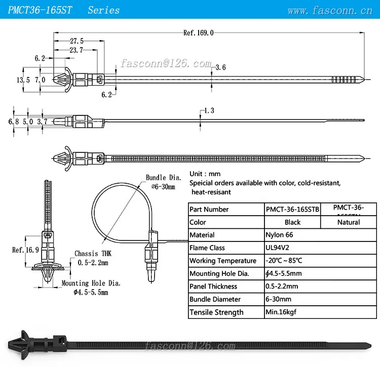 Push Mount Cable Tie Snap Lock,Winged Push Barb Cable Tie Mount With ...