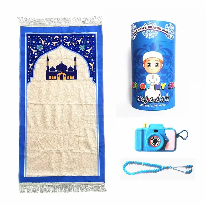 Cartoon Muslim Islamic Kids Prayer Mat Portable Prayer Mat Padded Kids ...