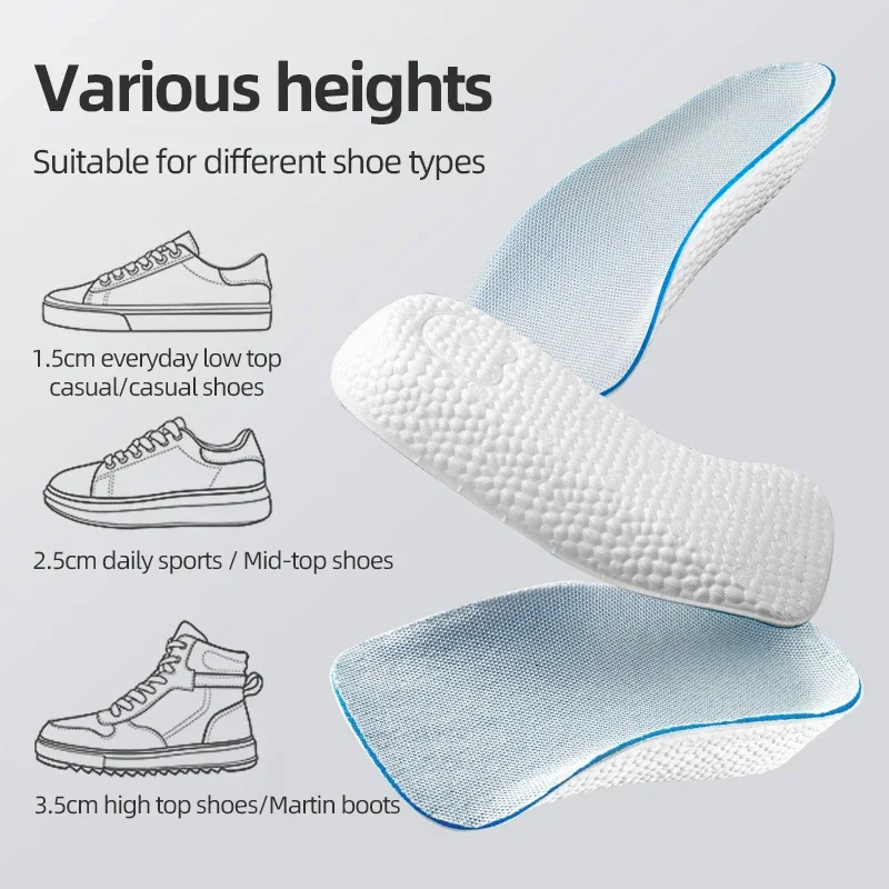 Heel Lifts Pads Raise Pvc Full Length Insert 1.5/2.5/3.5cm Height ...