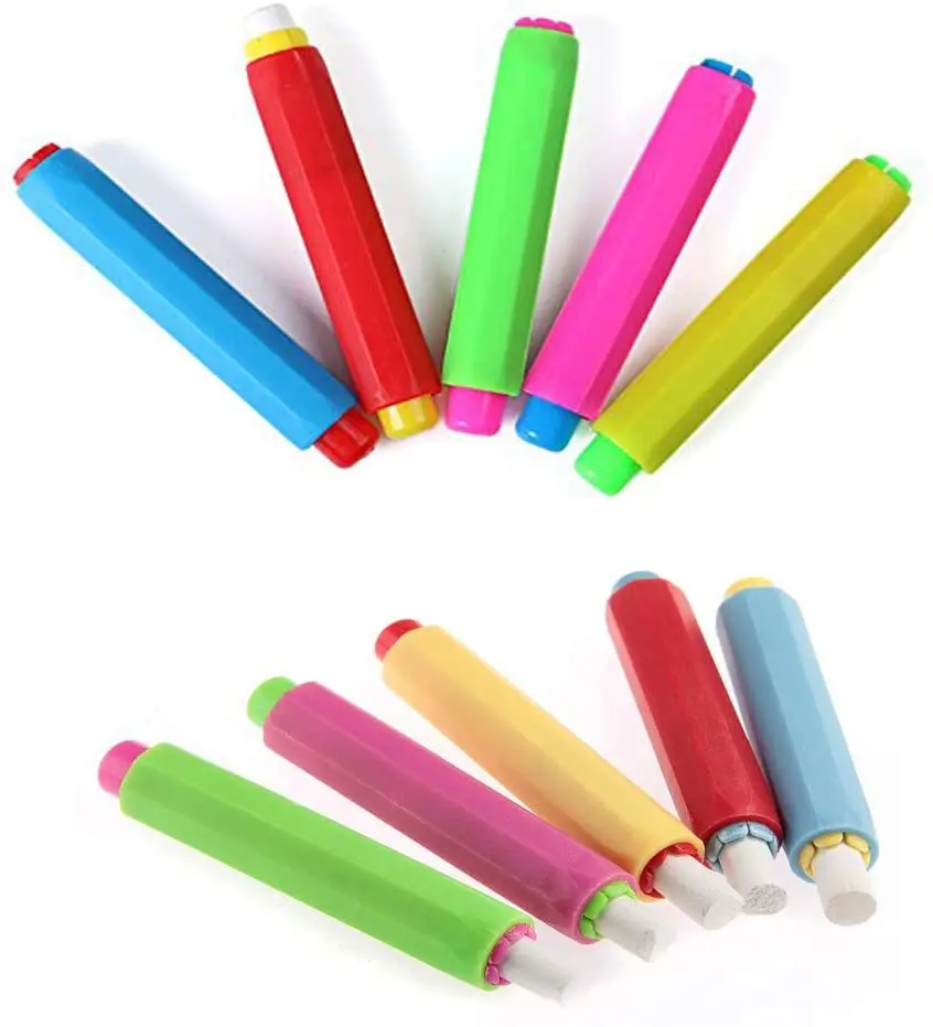 Colorful Plastic Chalk Holders - Ideal for Teachers & Students