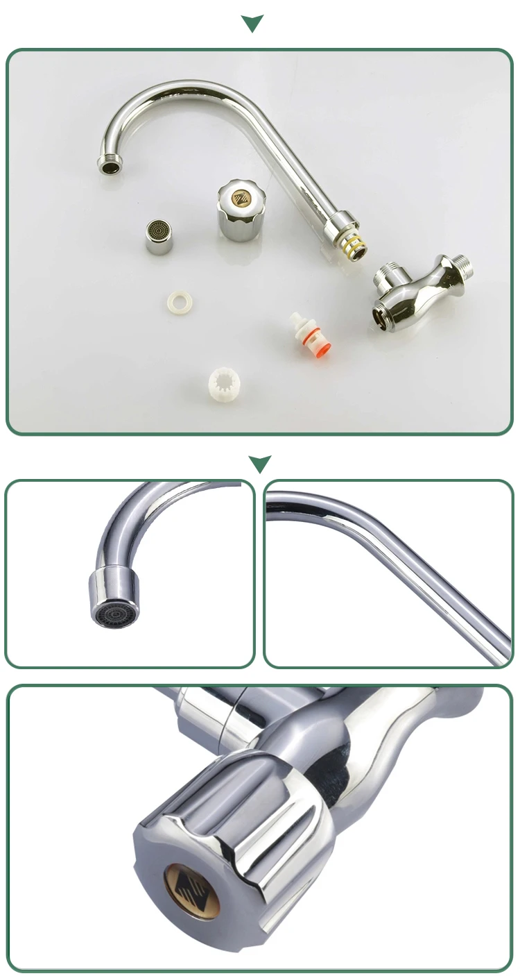 Cheap Price Polished Single Handle Long Neck Kitchen Faucets Cold Water ...