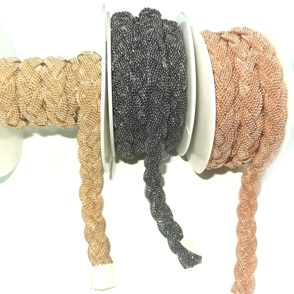 S164 Fashion Iron on Ball Chain Trim - Decorative Accents