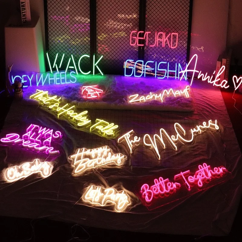 Custom LED Neon Sign Personalized Name Logo Light for Wedding Bar Home ...