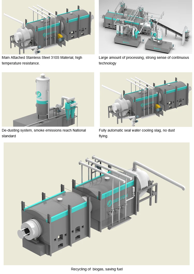 Airflow Bamboo Coking Furnace Activated Carbon Furnace Sawdust ...