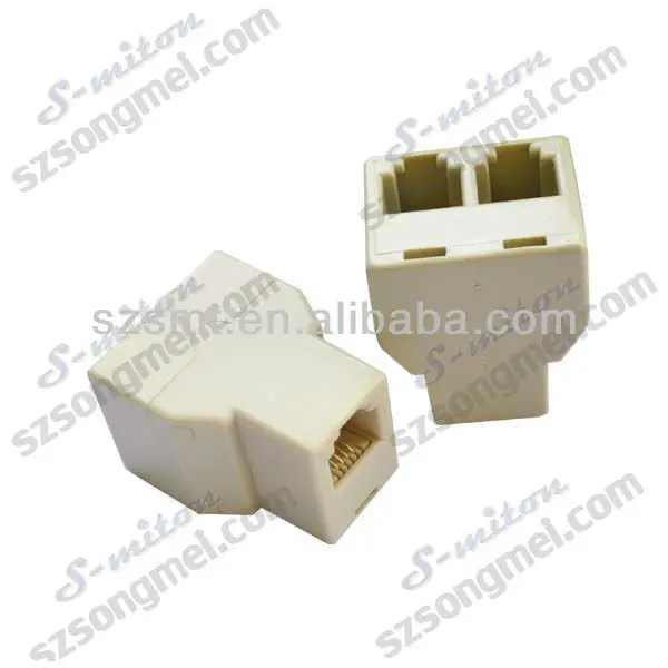 Rj11 Rj-11 1 To 2 Way Cable Adaptor Connector Rj-11 Y-splitter Extender ...