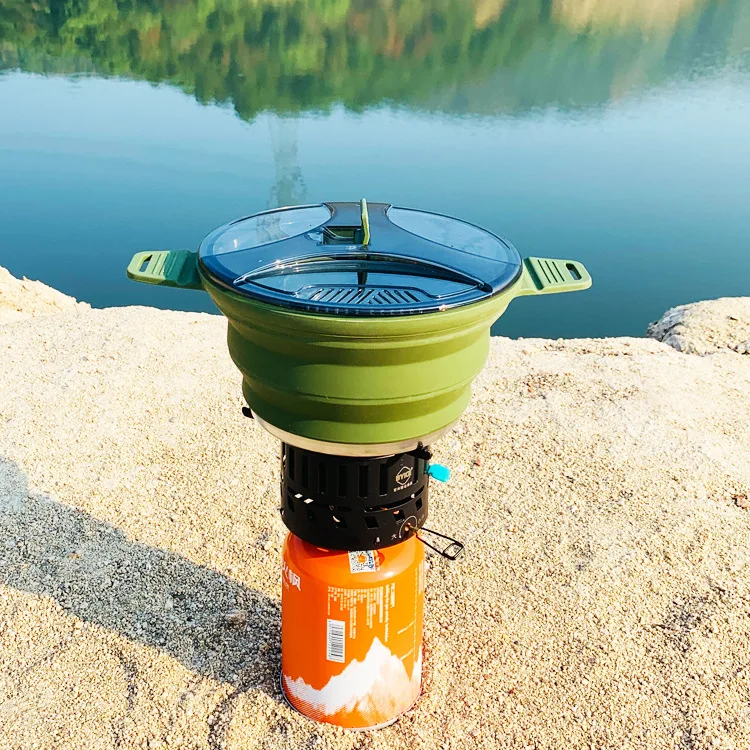 Collapsible Camping Kettle Set - Compact Hiking Water Boiler