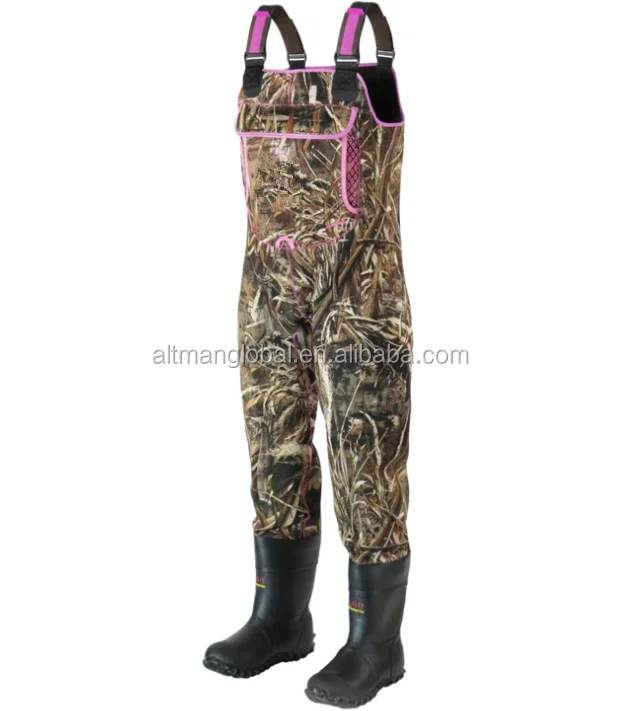 Women's 100% Waterproof Pink Neoprene Hunting Chest Waders