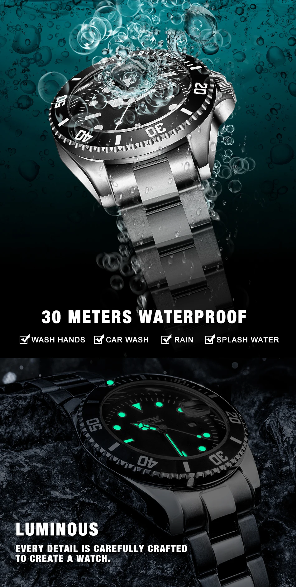 Montre Pour Hommes Custom Brand Men Watch Luxury Logo Case Dial Reloj ...