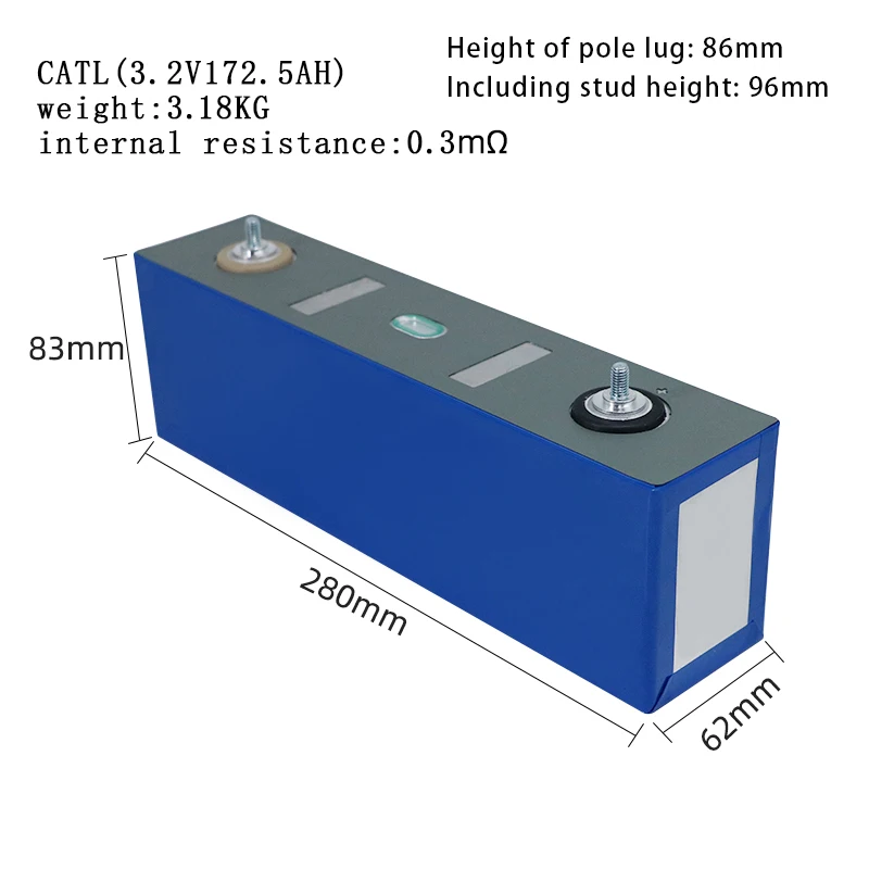 Rechargeable 172.5Ah LiFePO4 Lithium Ion Battery Cell 3.2V for Electric ...