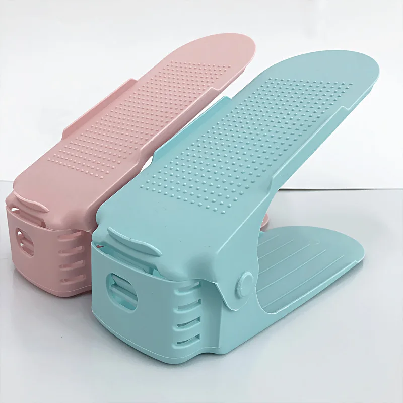 Adjustable Plastic Shoe Rack Single-Tier Double-Layer Storage Holder ...