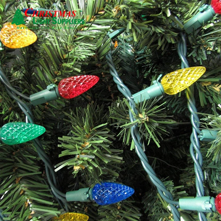 Customized Multi Color 70 Counts Faceted Cut Crystal Led C6 String ...