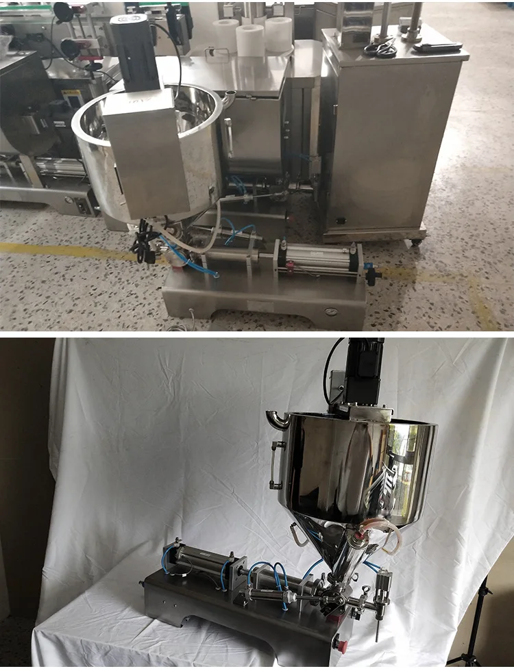 Pneumatic Paste Gel And Liquid Filling Machine With Heater Mixer And ...