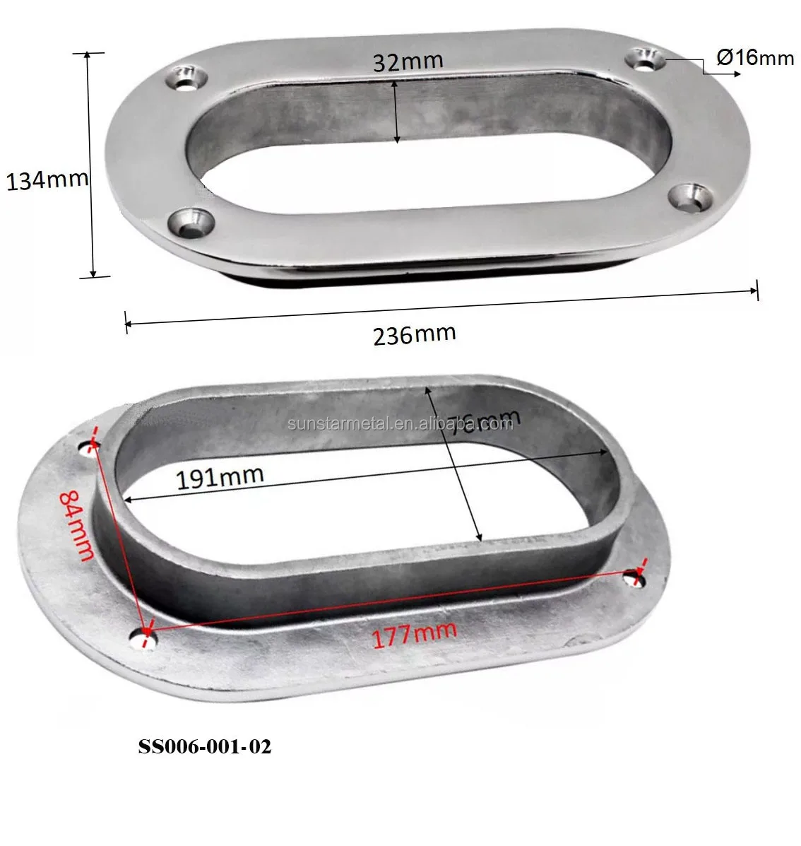 Stainless Steel Oval Hawse Pipe with Cleat for Yachts