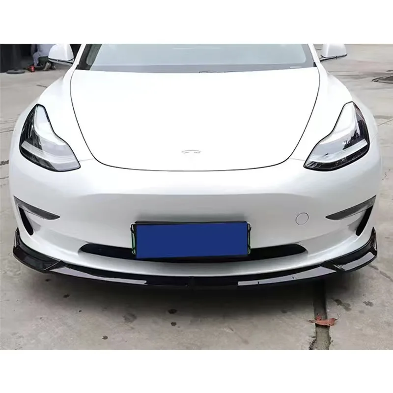 Auto Parts Wide Bodykit For Tesla Model 3 Carbon Fiber Front Bumepr Lip ...