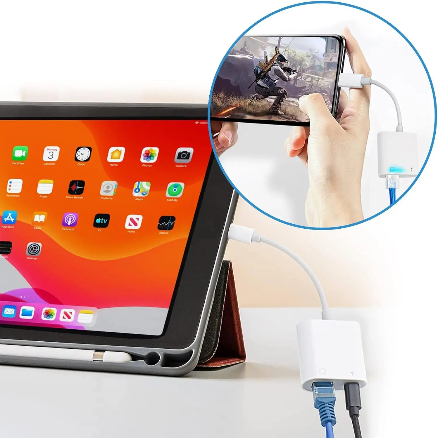 USB C to Ethernet Adapter with PD Portable USB-C&Network Adapter ...