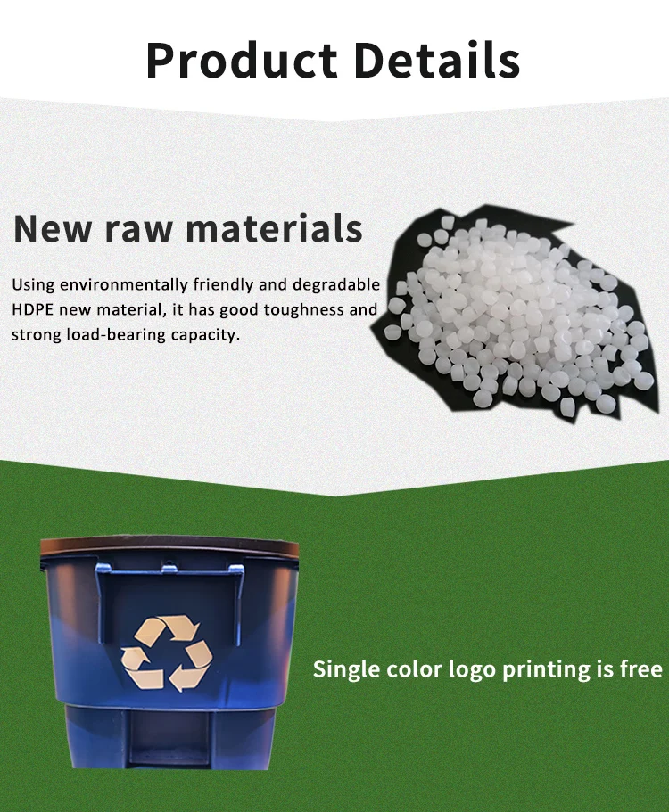 200l Plastic Outdoor Big Size Printed White Recycle Waste Bin - Buy ...