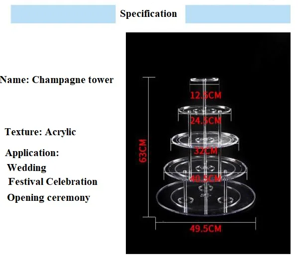 Clear Acrylic Champagne Wine Tower Stand for Wedding & Party Decor ...