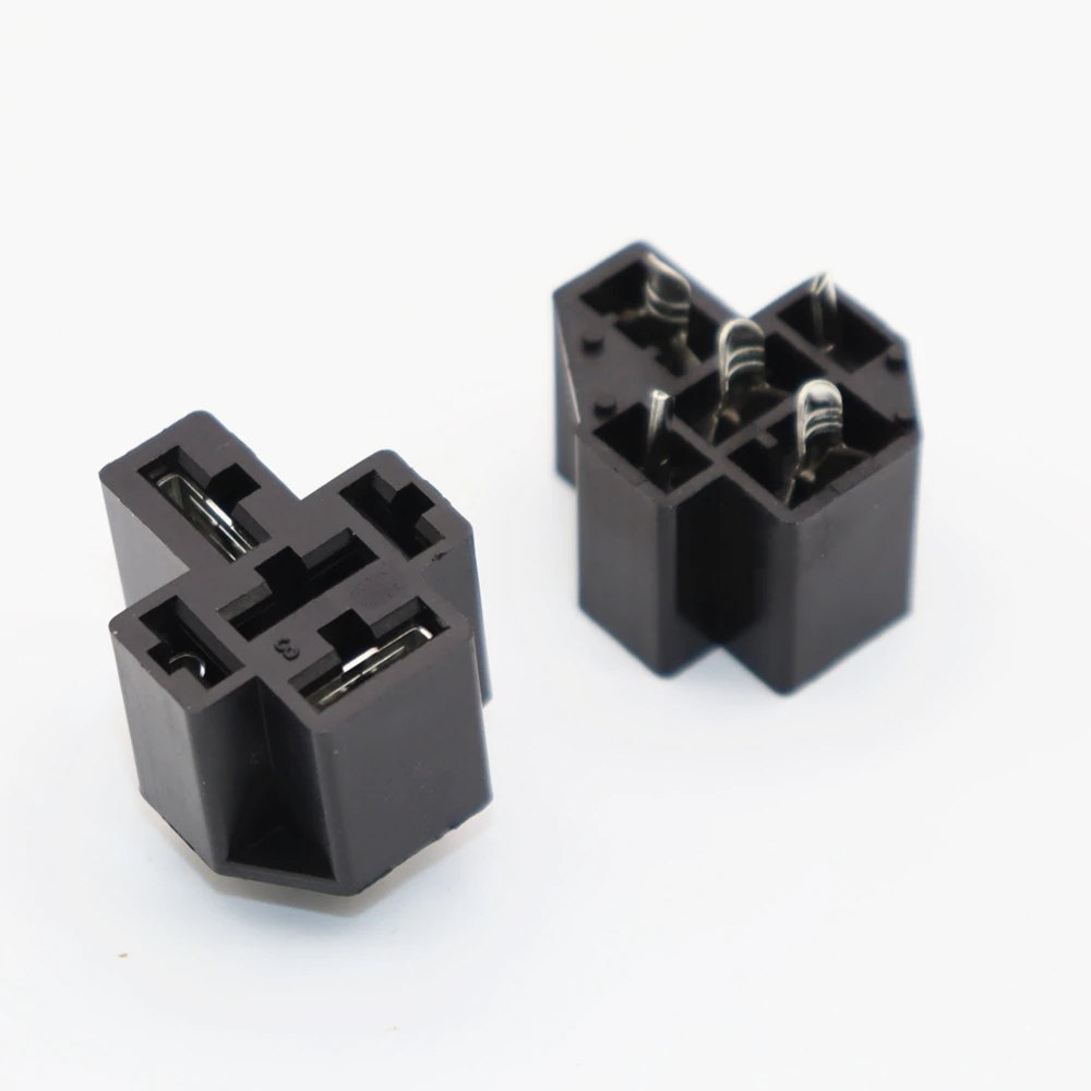 80a 40a Pcb Automotive Relay Socket 4 Pin 5 Pins Socket Black Brass 12v ...
