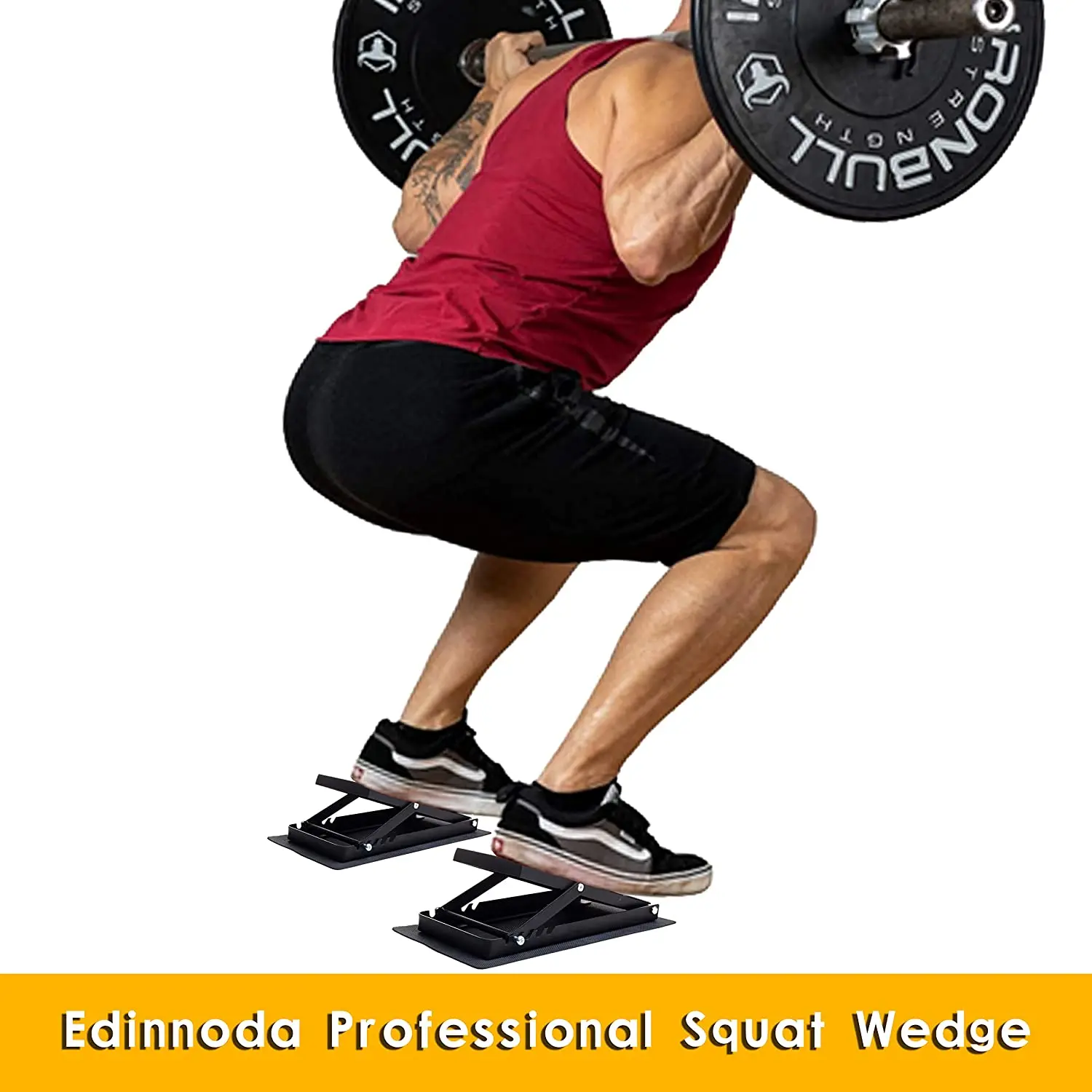 Wellshow Height Adjustable Steel Squat Wedge Set Anti-slip Slant Board ...