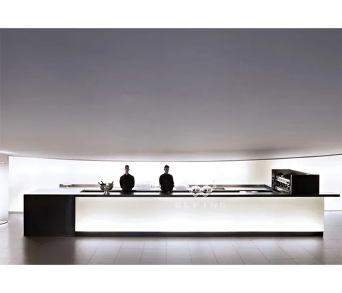 Modern White Square Reception Desk Unique Led Light Airport Counter ...