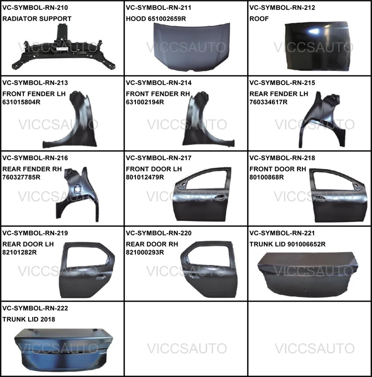 OEM 260609154R 260102037R for RENAULT SYMBOL 2017 Auto Car HEAD LAMP