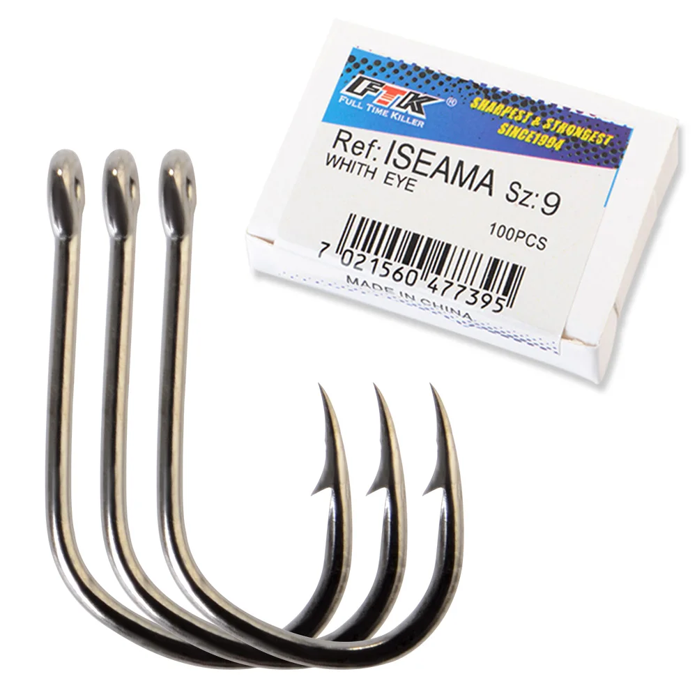 FTK-ISEAMA High Carbon Steel Fishing Hooks - Durable & Barbed