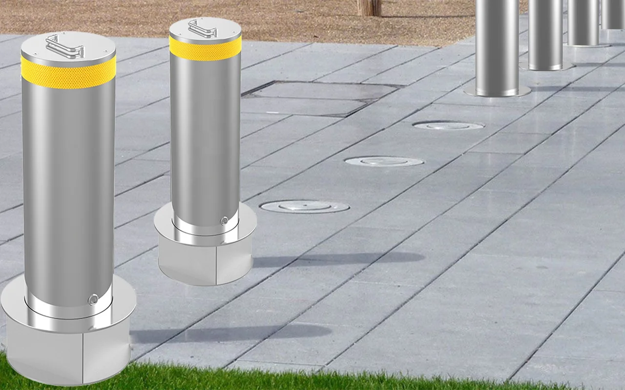 219 mm Removable Bollards With Internal Lock Semi Automatic Rising ...