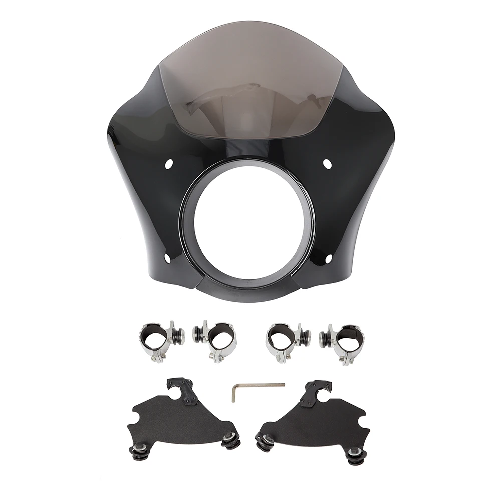 Motorcycle Universal Cafe Racer 7inch Headlight Handlebar Fairing ...
