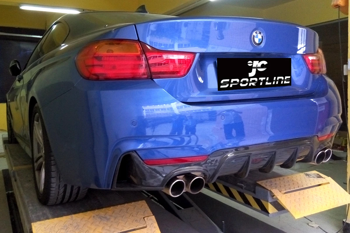 Carbon Fiber F32 Rear Bumper Diffuser Lip Quad Pipe for BMW