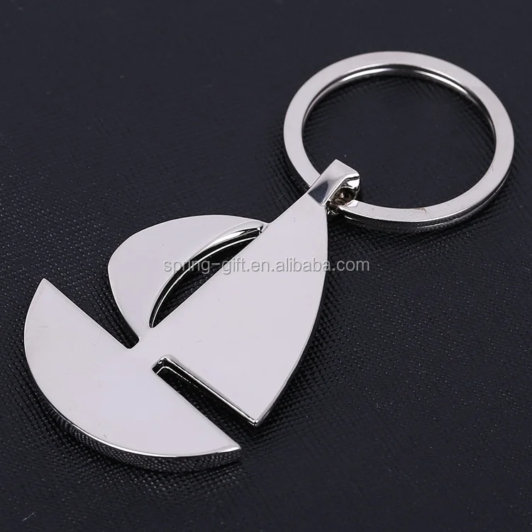 Metal Sailing Boat Keychain - Zinc Alloy Sailboat Ring