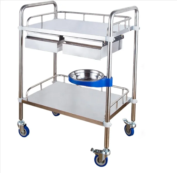 Stainless Steel Medical Trolley - Dressing & Treatment Cart