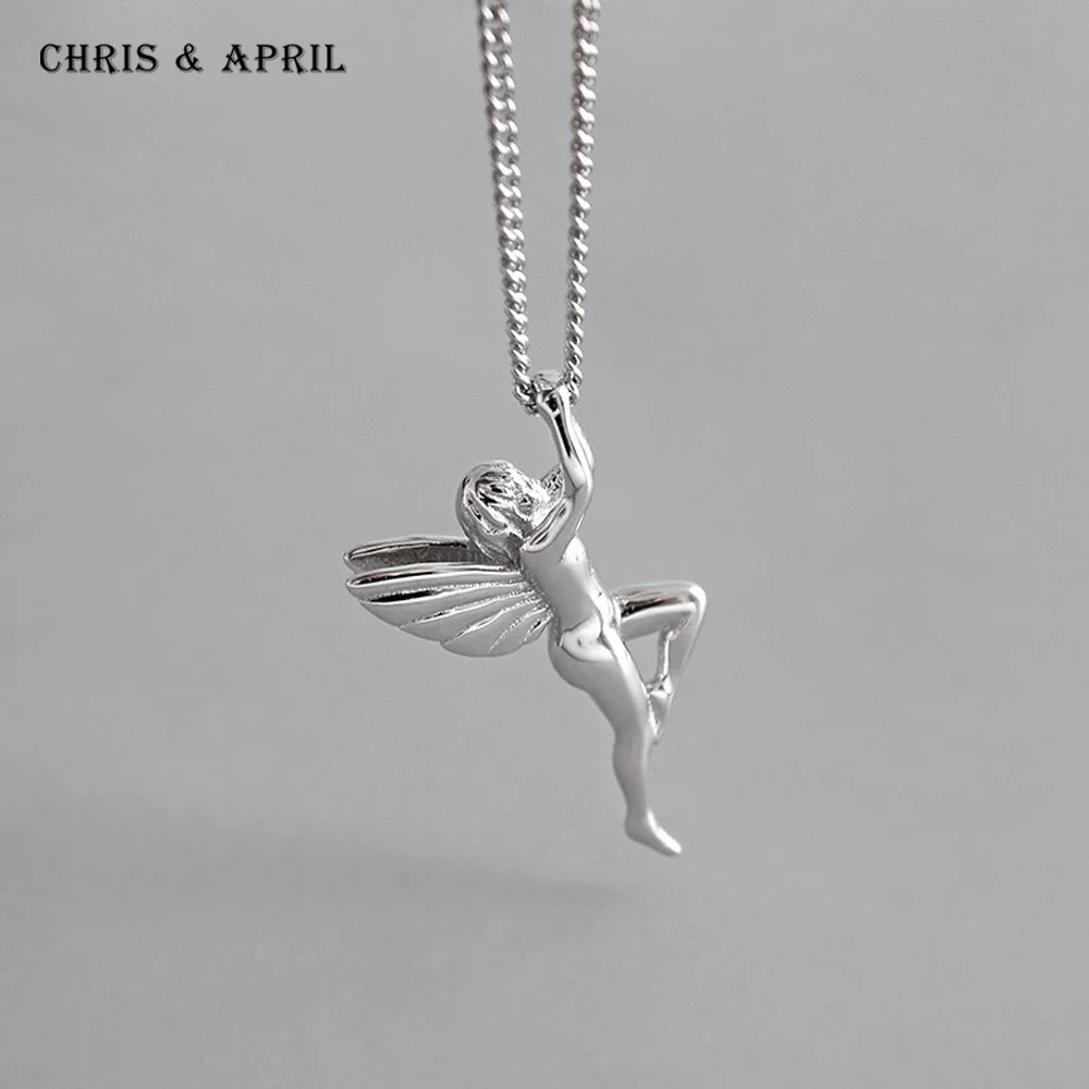 925 Sterling Silver Angel Pendant Accessories Women Necklaces - Buy ...