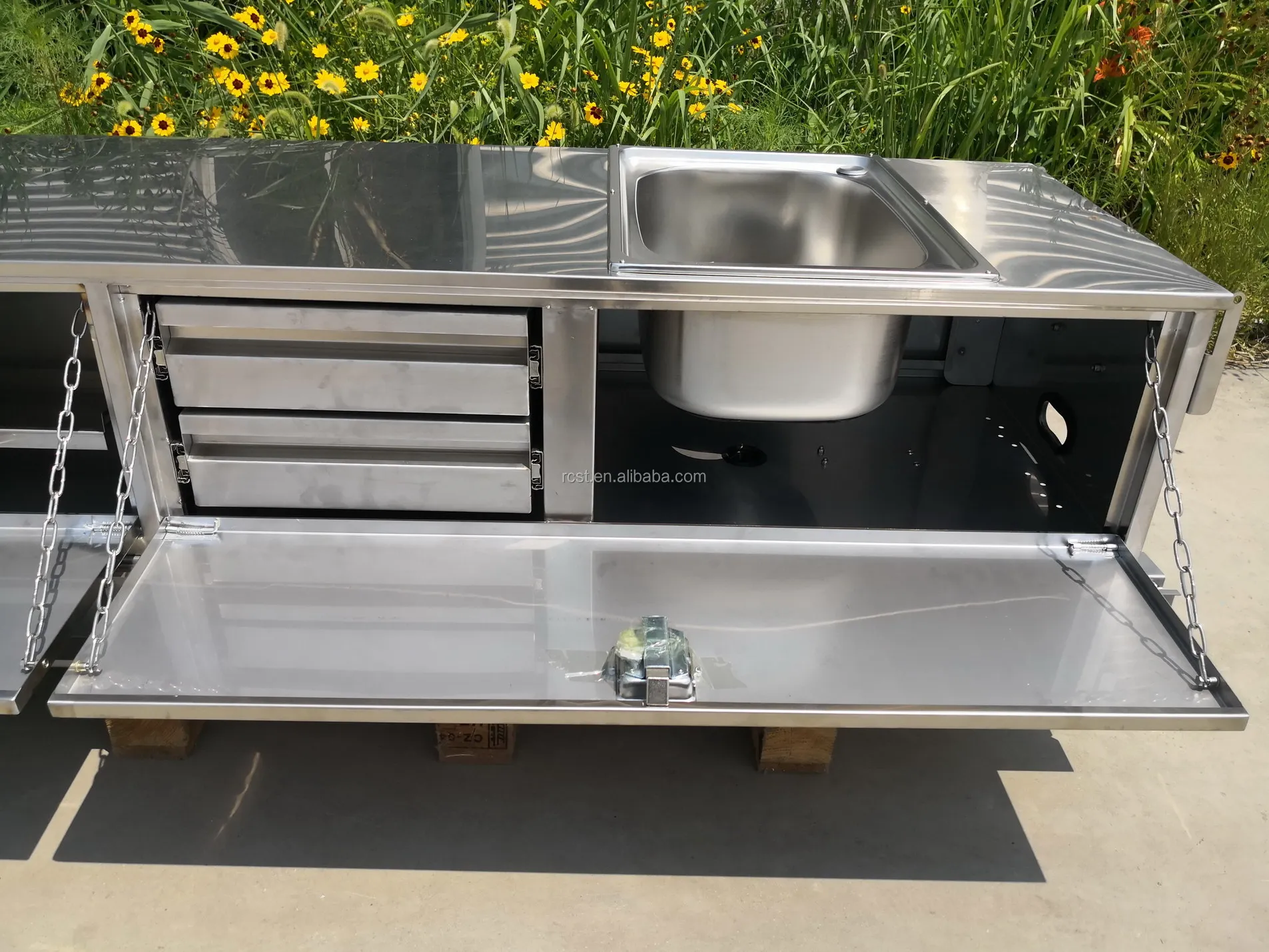 Stainless Steel Caravan Camper Trailer Slide Out Kitchen