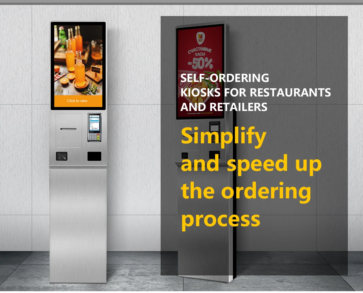 24 Inch Fast Food Ordering And Payment Android System Kiosk Machine ...