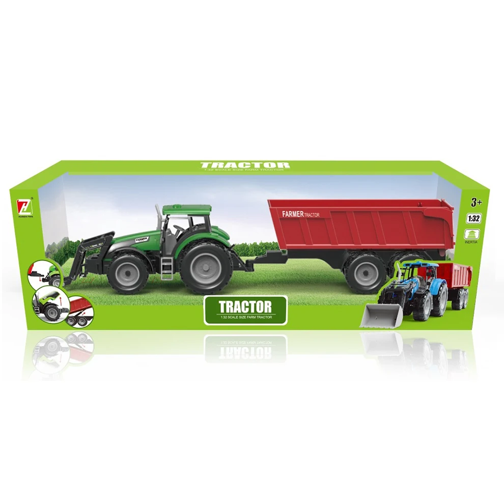 1/32 Scale Model Friction Harvester Machine Toy Tractor Farm Set With ...